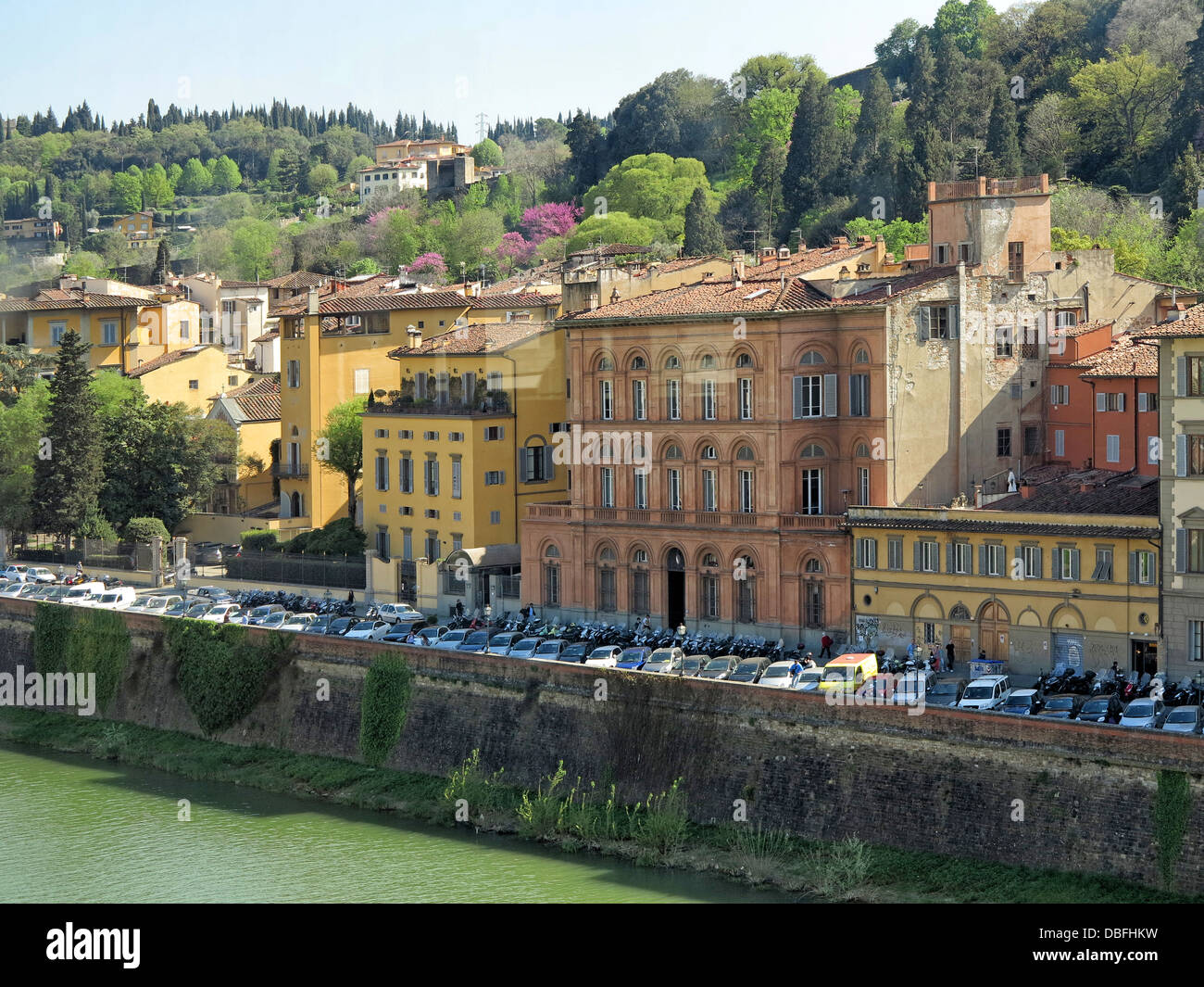 Scenic view of Florence along Arno River Italy Stock Photo - Alamy