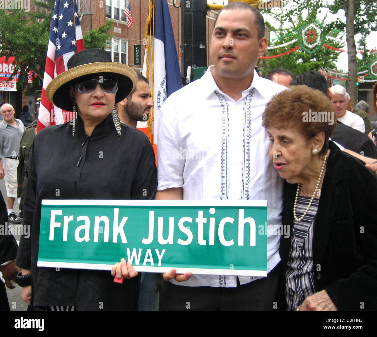 Frankie Justich's mother and family members New York officials rename a ...