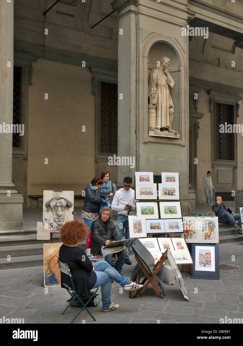 Street painter Uffizi Galleries Florence Italy Stock Photo - Alamy
