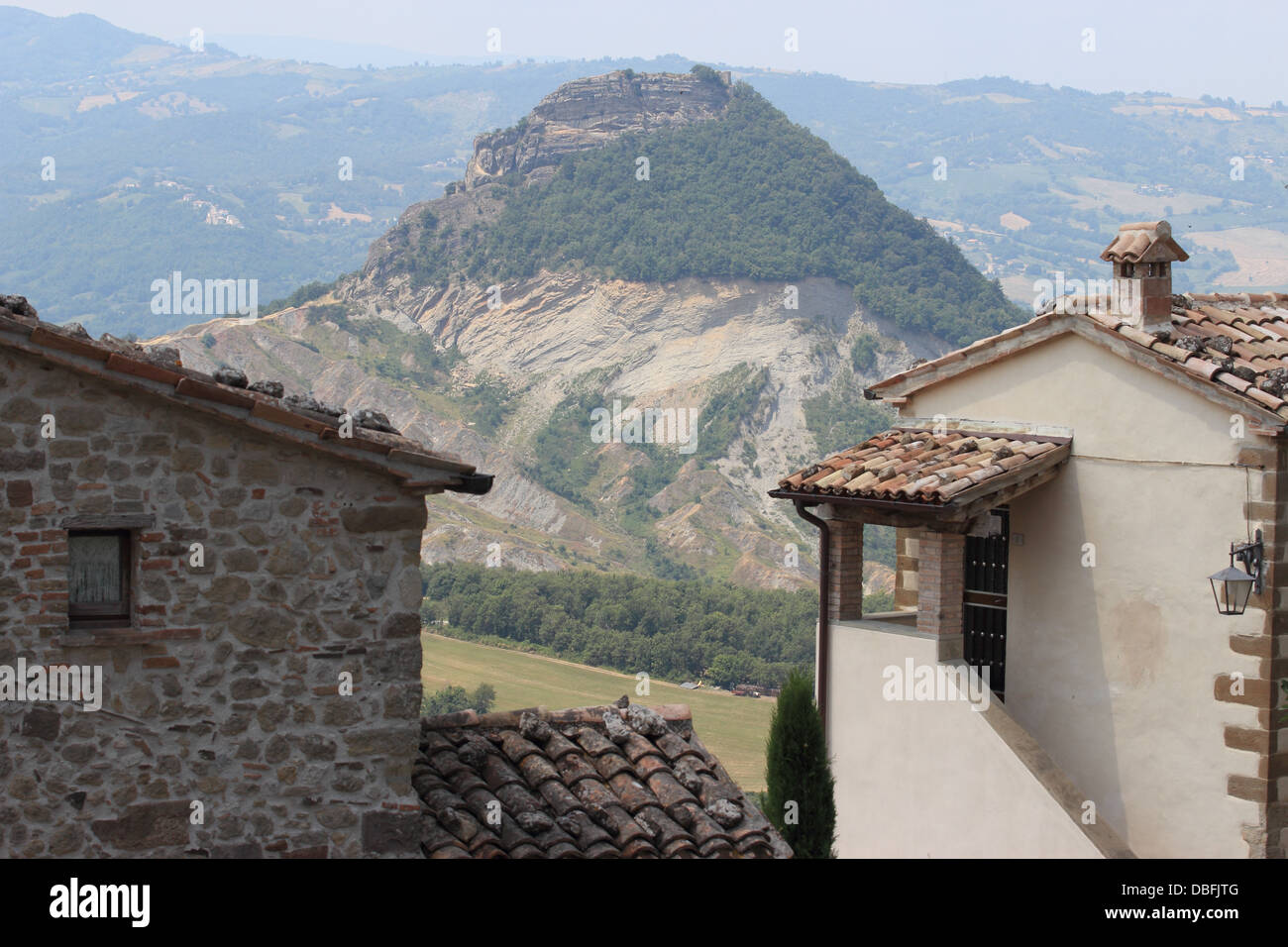 view of a beautiful landscape from the old Talamello village in Italy ...