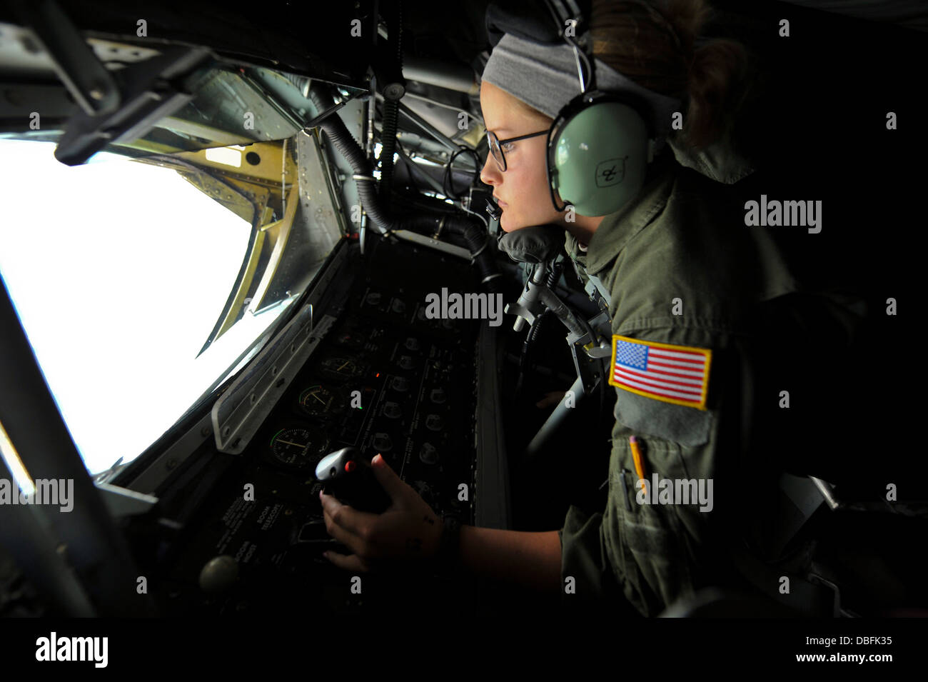 Airman 1st Class Autumn Hedrick-Cox, 384th Air Refueling Squadron boom ...
