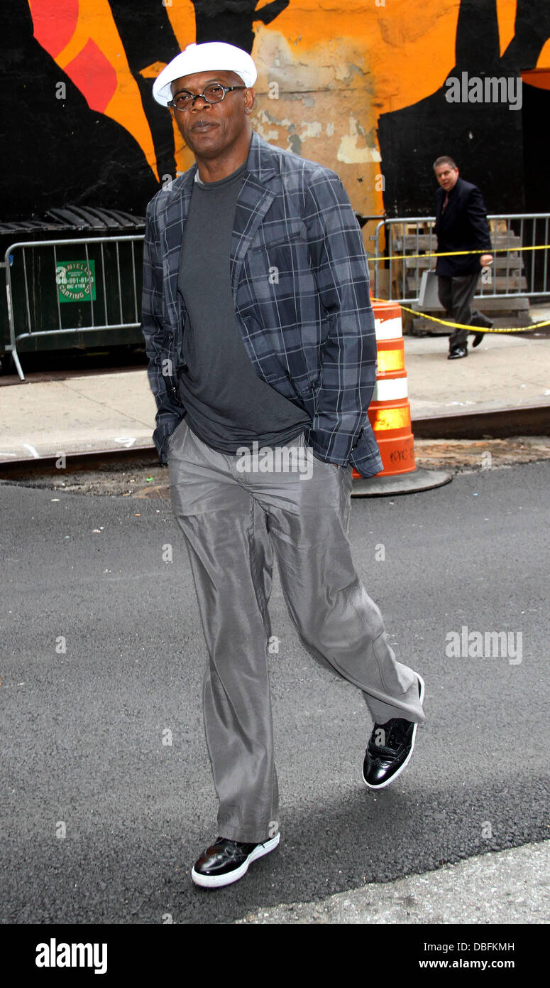 Samuel L. Jackson Celebrities outside The Ed Sullivan Theater for 'The ...