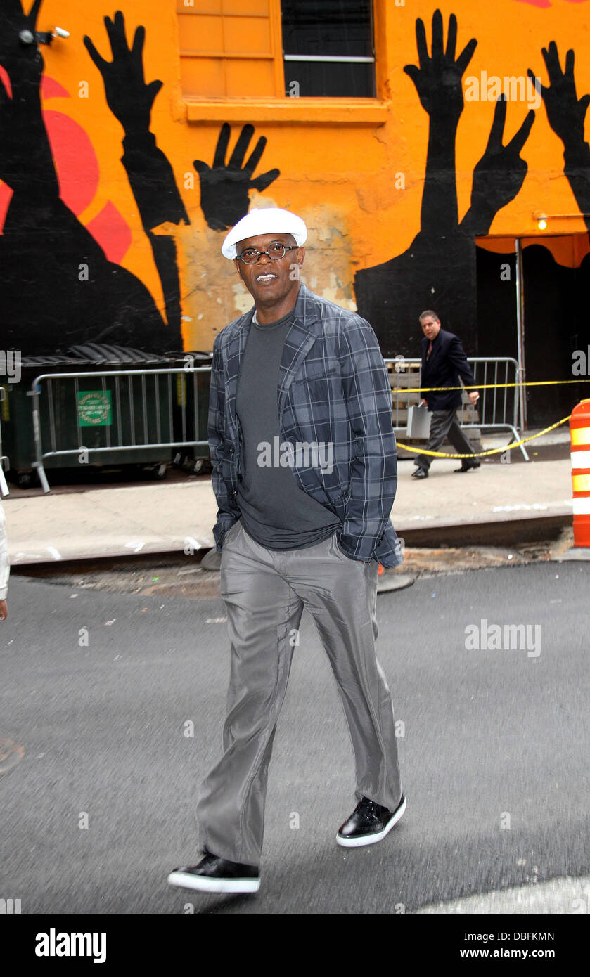 Samuel L. Jackson Celebrities outside The Ed Sullivan Theater for 'The ...