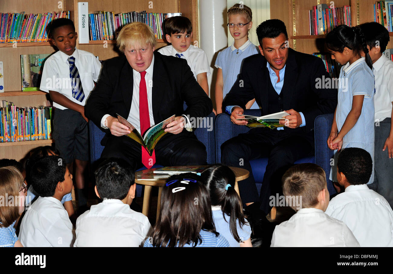Peter Andre and Boris Johnson launch a new literacy project organised ...