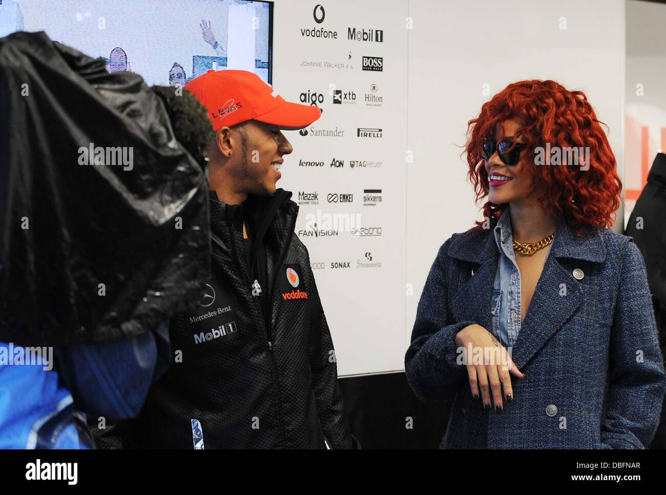 Lewis Hamilton and Rihanna seen together in the McLaren F1 garage ...