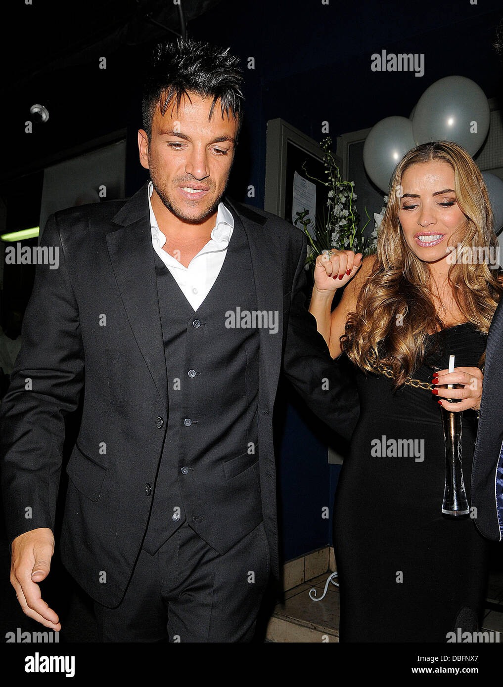 Peter Andre and Elen Rivas leaving Amy Childs 21st birthday party at a ...