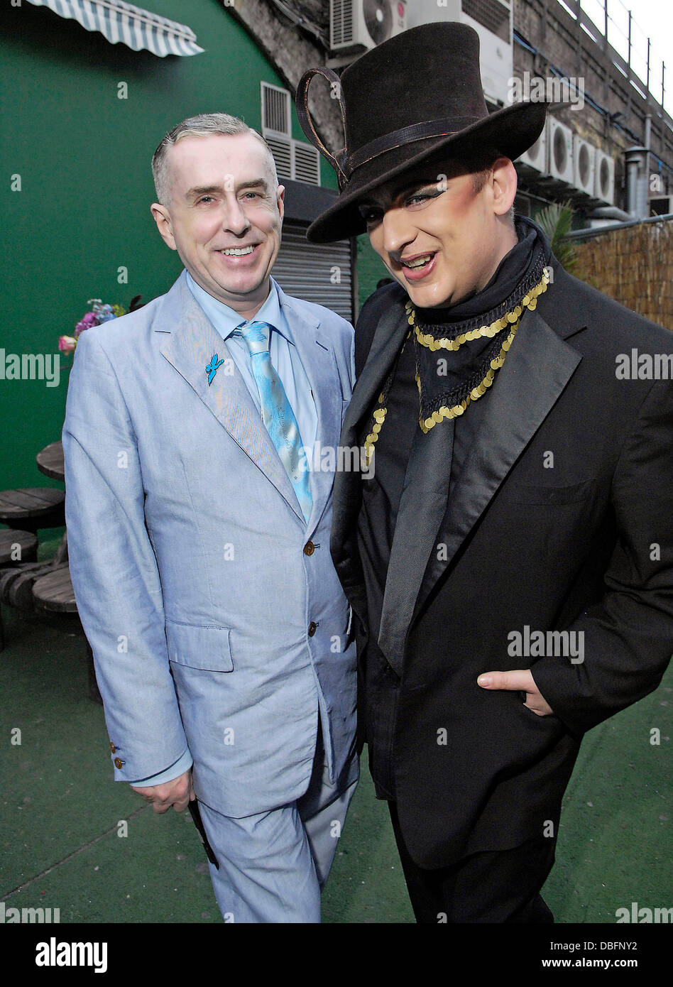 Holly Johnson and Boy George, at Boy George's 50th Birthday celebration ...
