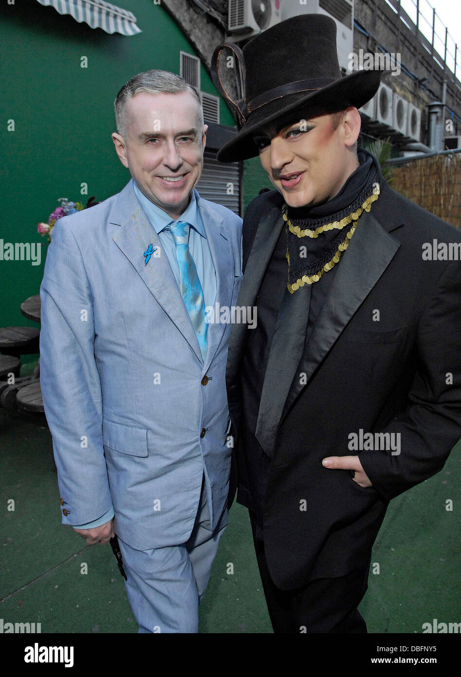 Holly Johnson and Boy George, at Boy George's 50th Birthday celebration ...