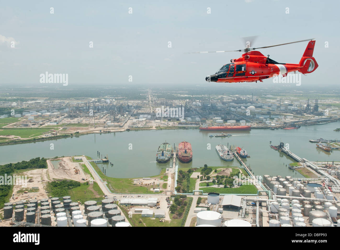 Coast Guard Air Station Houston crewmembers conduct a training flight ...