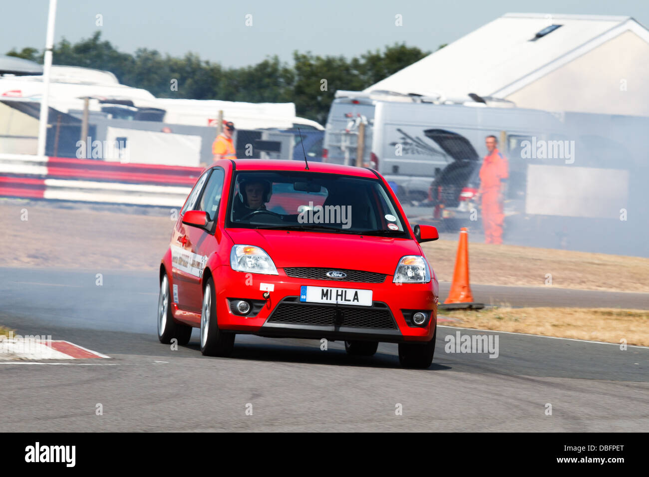 A car taking parting in a Sprint event at Llandow Circuit Stock Photo ...