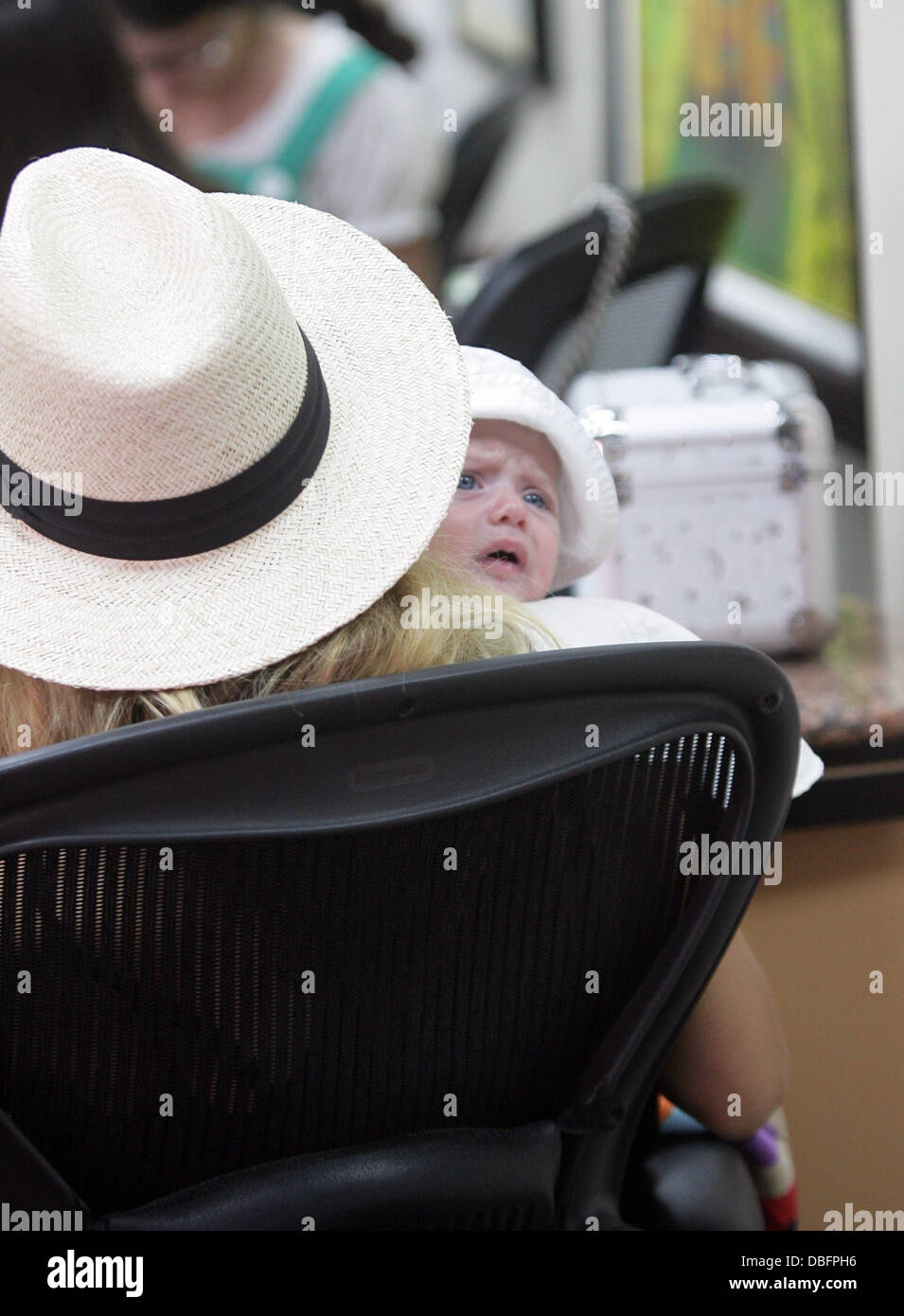 Rachel Zoe and her son Skyler at a nail Salon Beverly Hills, California ...