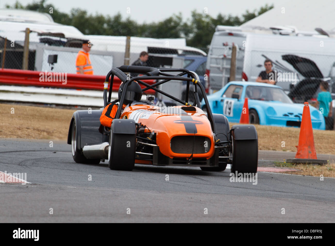 A car taking parting in a Sprint event at Llandow Circuit Stock Photo ...