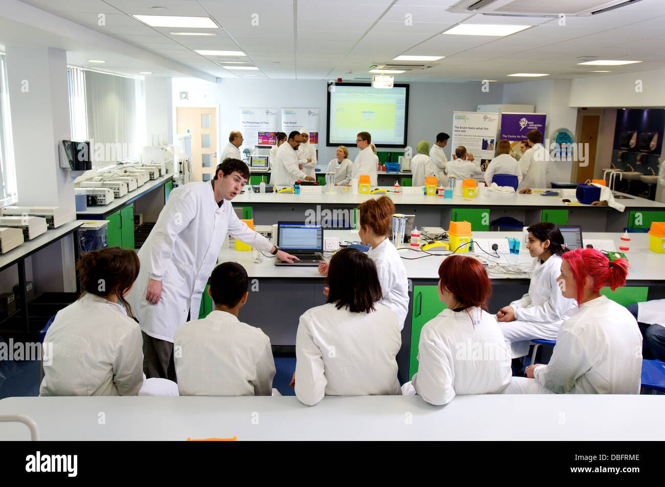 students in laboratory having lessons Stock Photo - Alamy