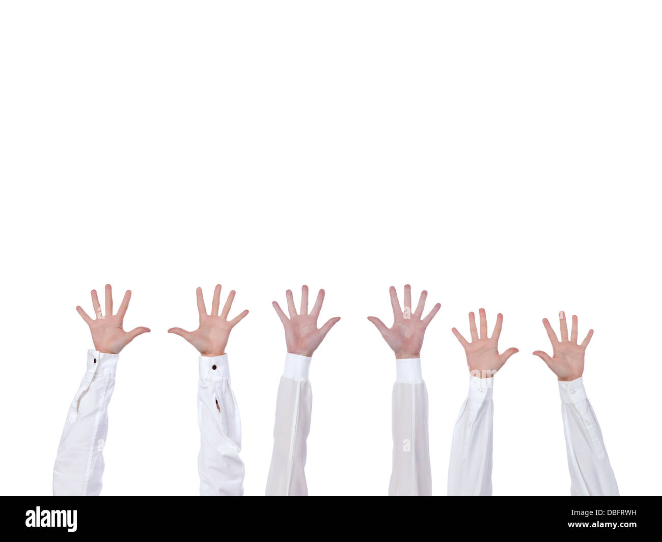 Group with their arms raised Cut Out Stock Images & Pictures - Alamy