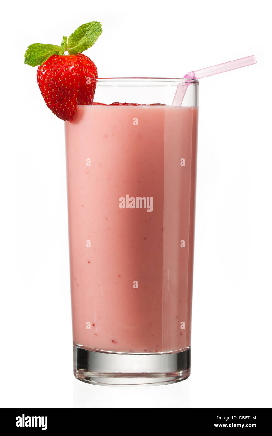 image of strawberry milkshake Stock Photo - Alamy