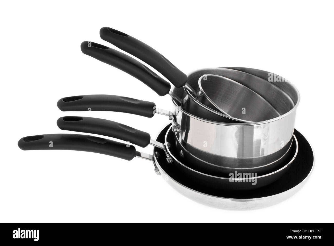 stack of stainless cooking pots Stock Photo - Alamy