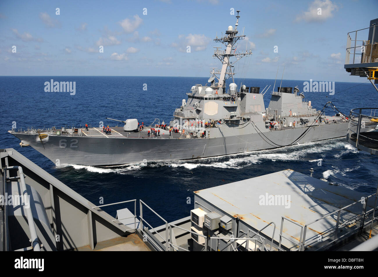 guided-missile destroyer USS Fitzgerald (DDG 62) is replenished with ...