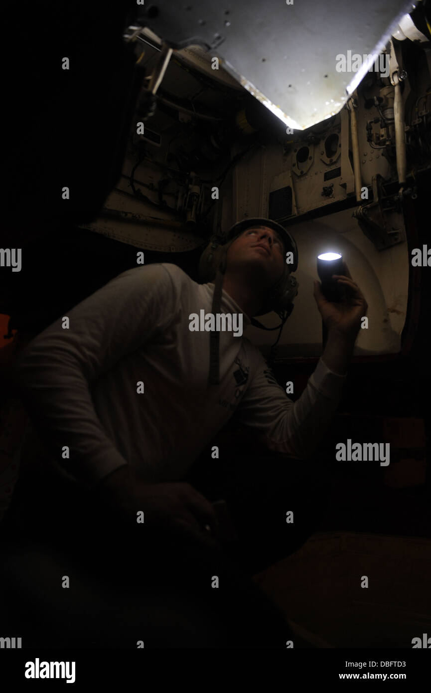 pre-phase checklist on an F/A-18C Hornet assigned to the Blue Diamonds ...