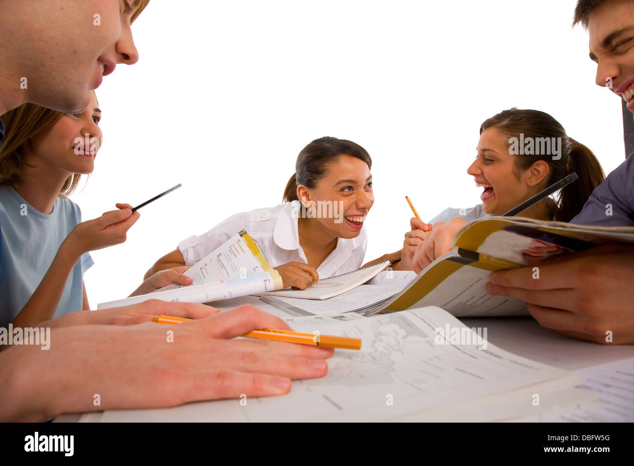 teenagers studying together Stock Photo - Alamy