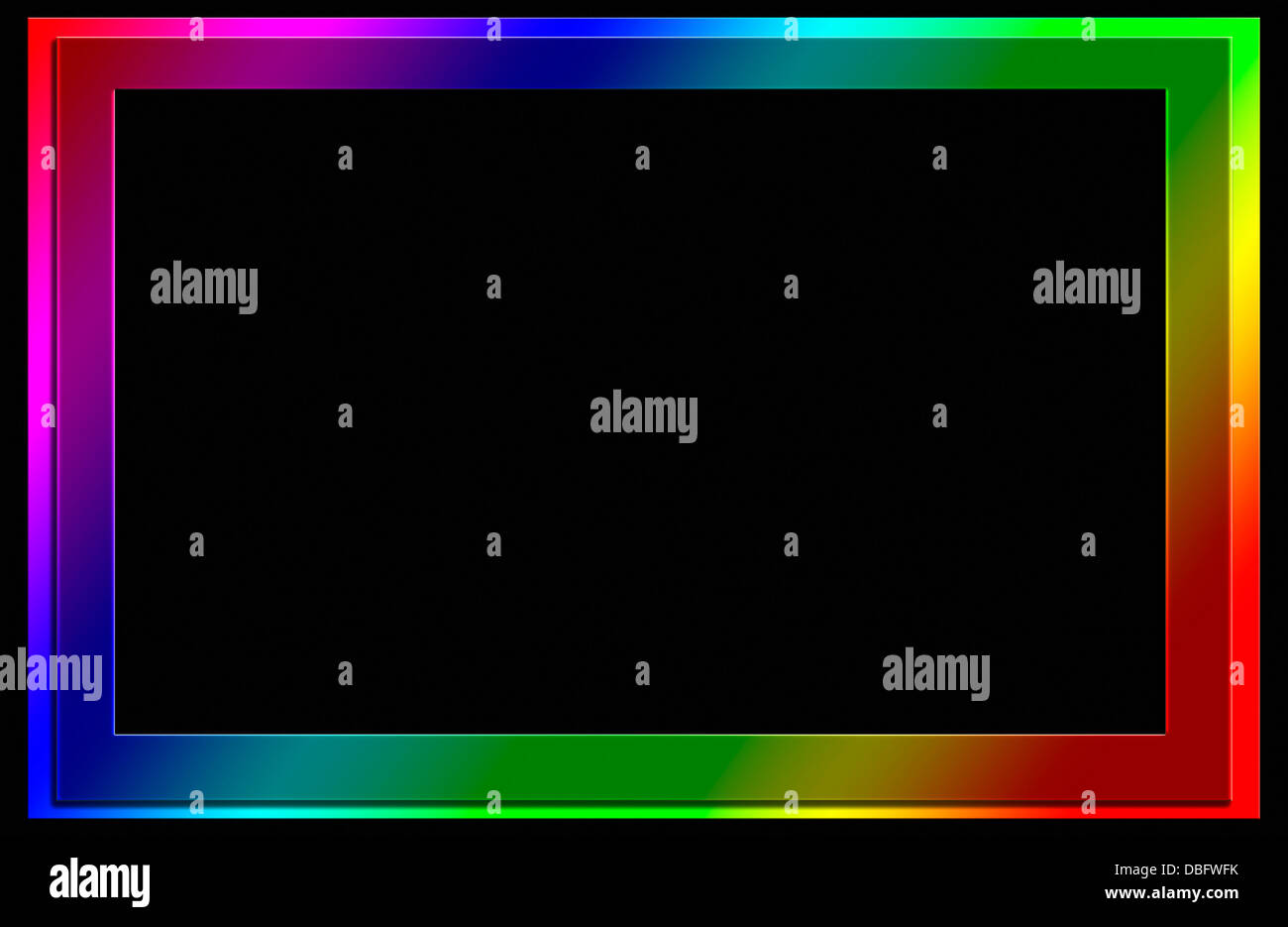 Bright multi-colored frame for the image. Horizontal. With black ...