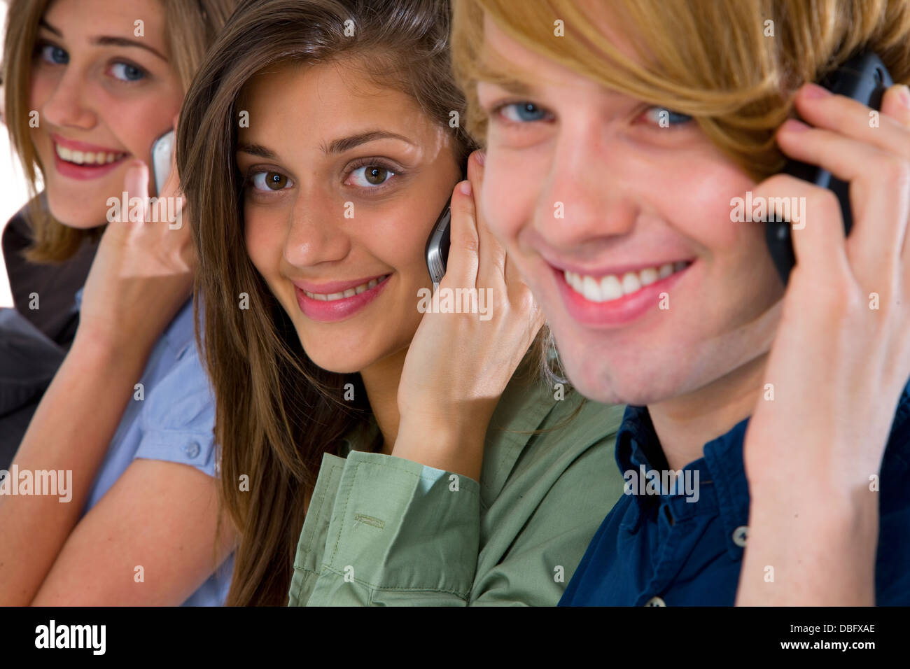 teenagers with smartphone Stock Photo - Alamy