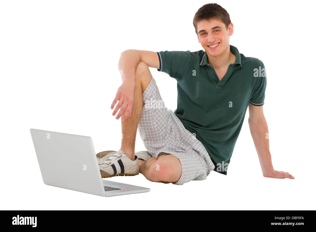 teenage boy with laptop Stock Photo - Alamy