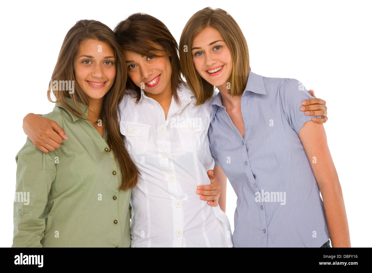 three teenage girls Stock Photo - Alamy