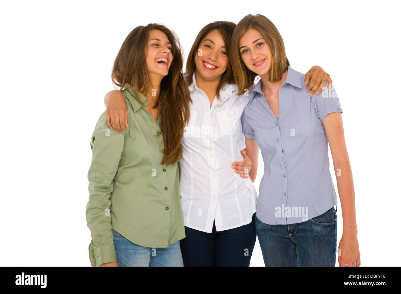 three teenage girls Stock Photo - Alamy