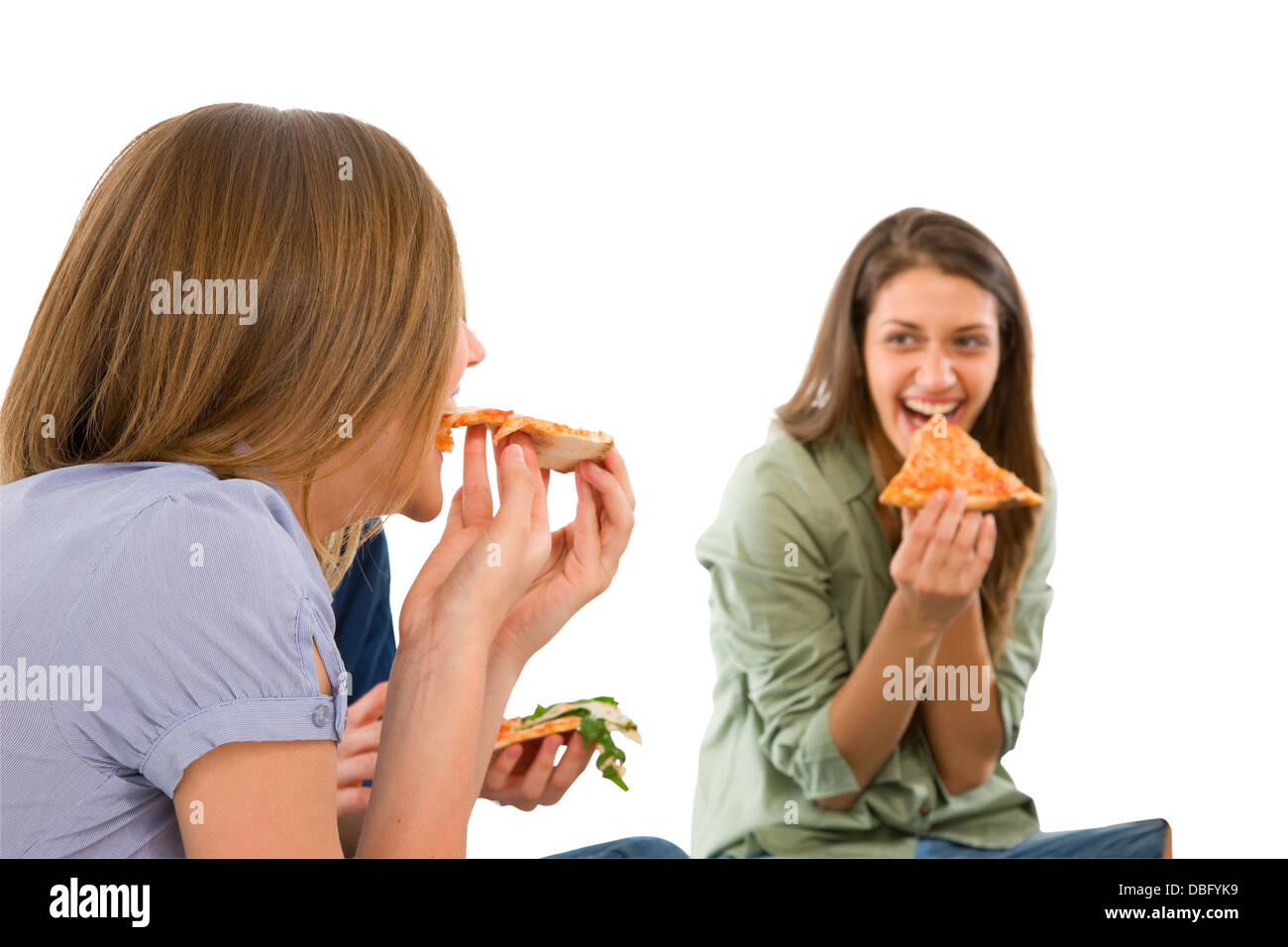 teenagers eating pizza Stock Photo - Alamy