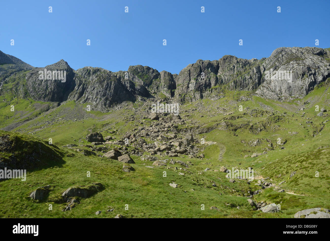 Devils Kitchen Cwm Idwal Basin Snowdonia North West Wales Stock
