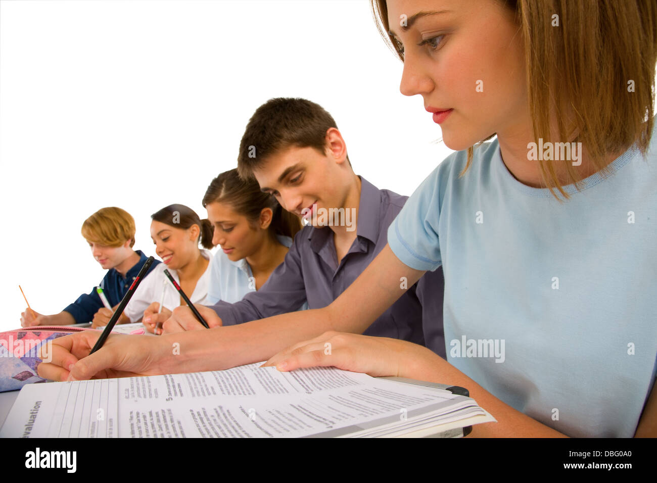 teenagers in classroom Stock Photo - Alamy