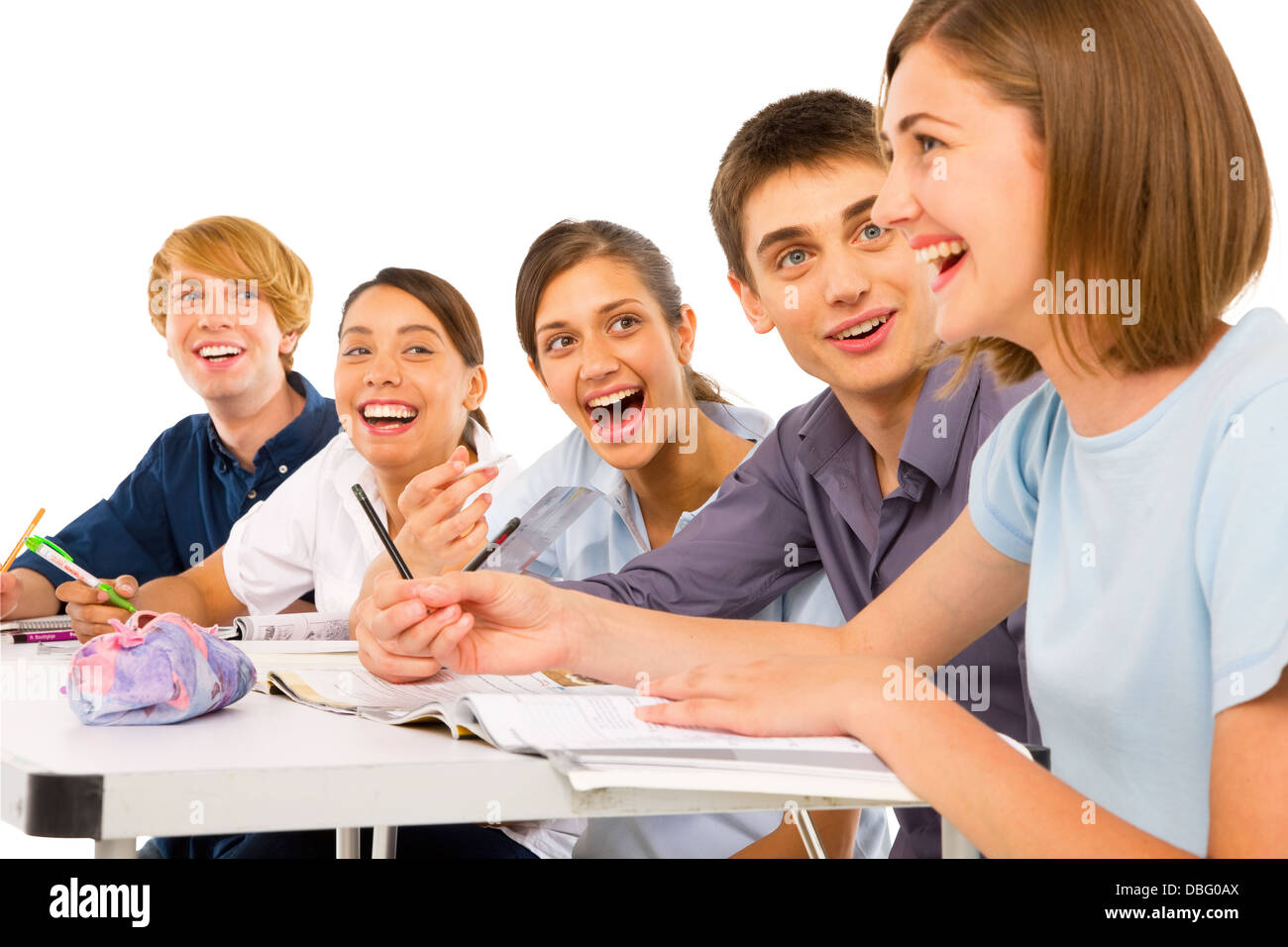 teenagers in classroom Stock Photo - Alamy