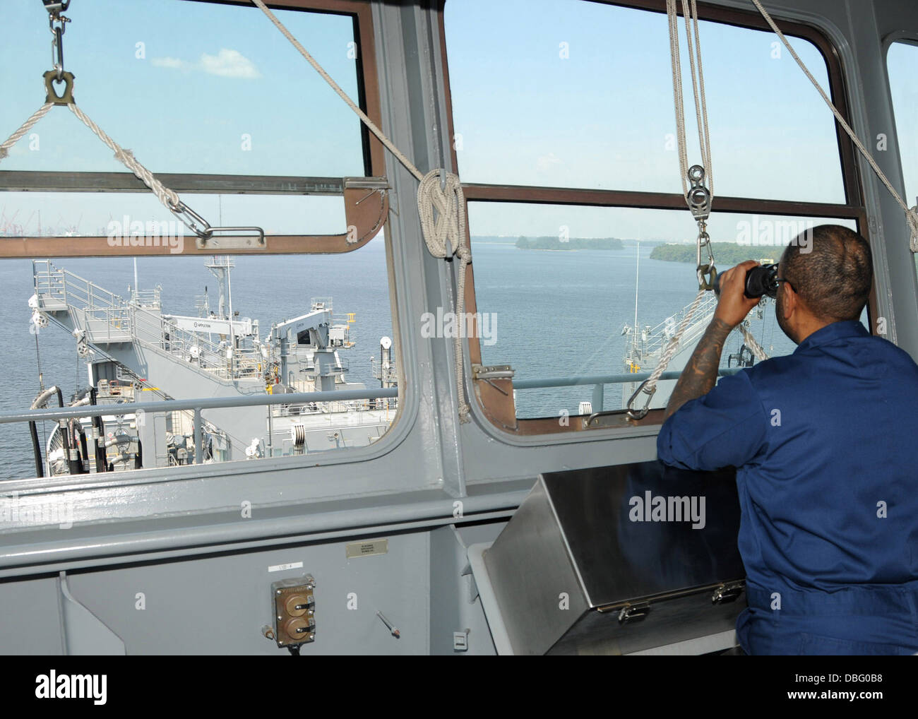 AB Watch Seaman Melvin Walton handles the lookout watch for the Lewis ...