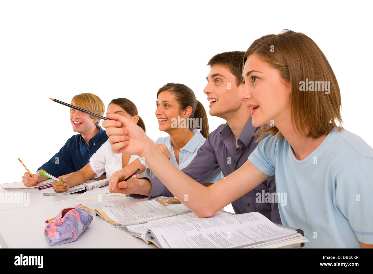 teenagers in classroom Stock Photo - Alamy