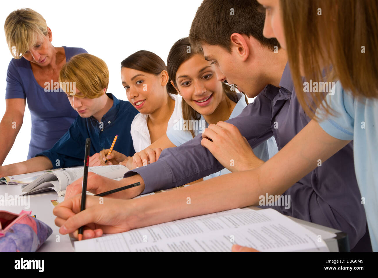 teenagers in classroom Stock Photo - Alamy