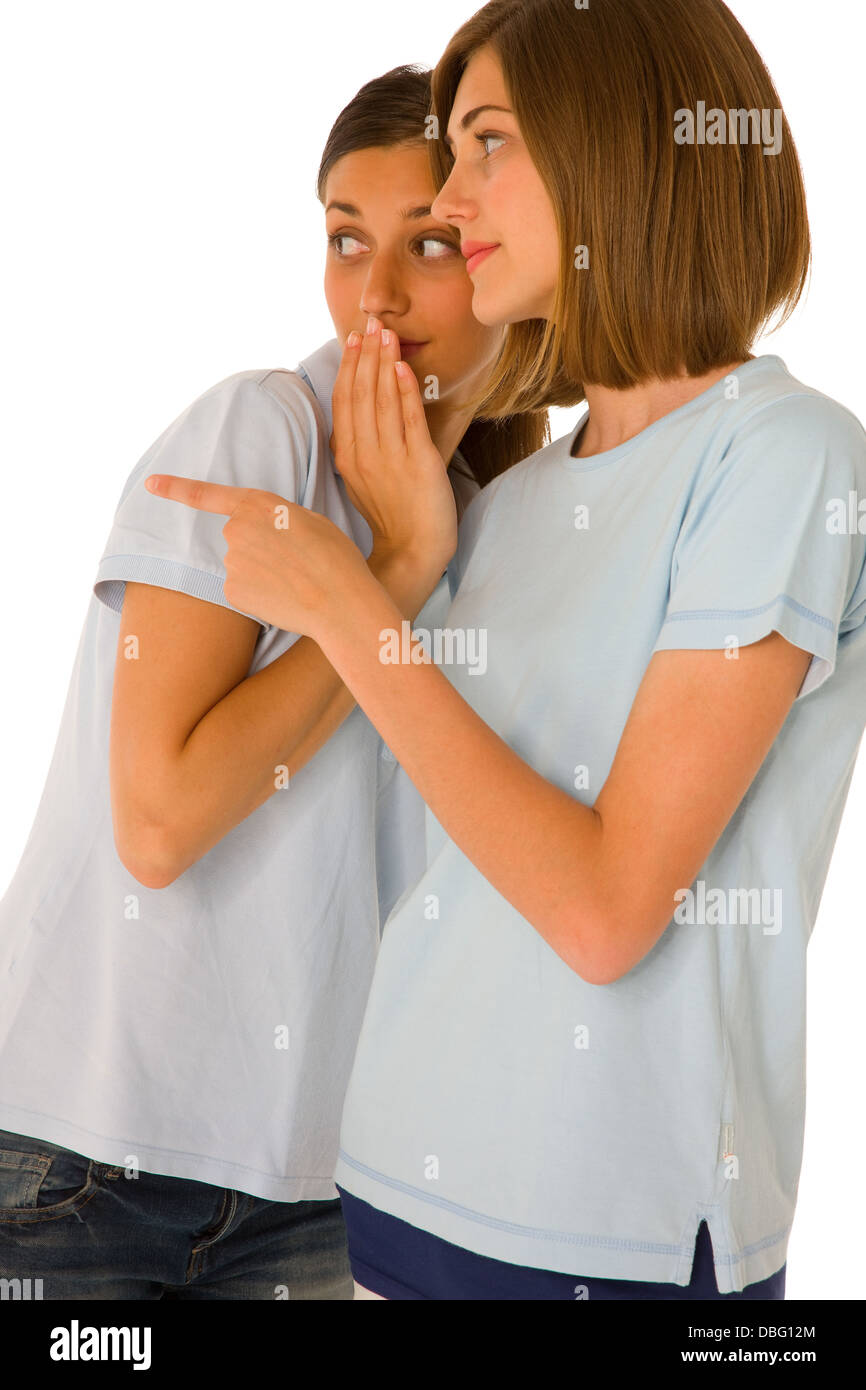teenage girls gossiping Stock Photo - Alamy