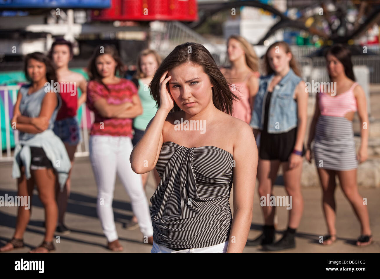 Lonely Girl Left Out Stock Photo - Alamy