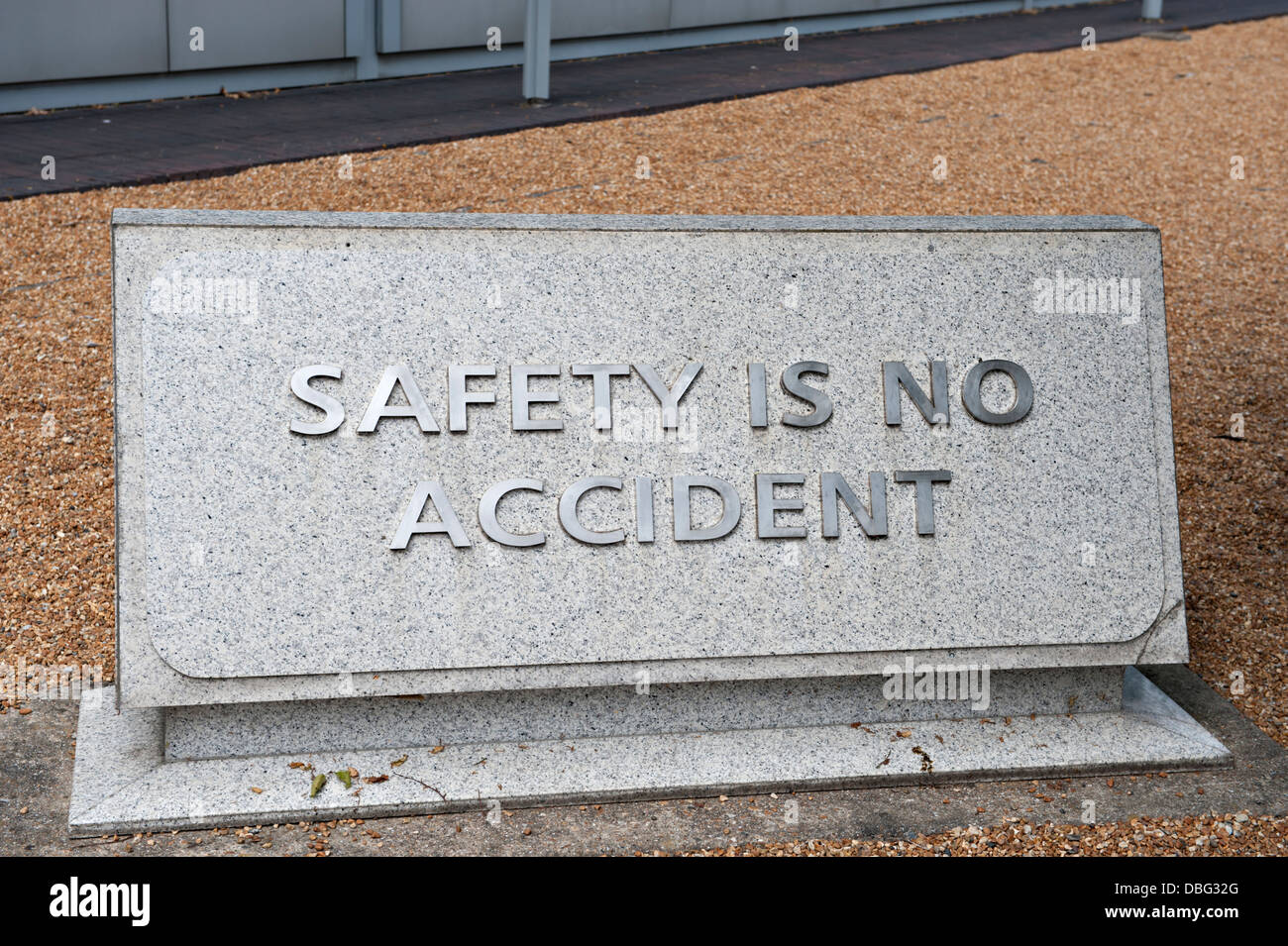 'Safety is no Accident'. Sign outside the CAA (Civil Aviation Authority ...