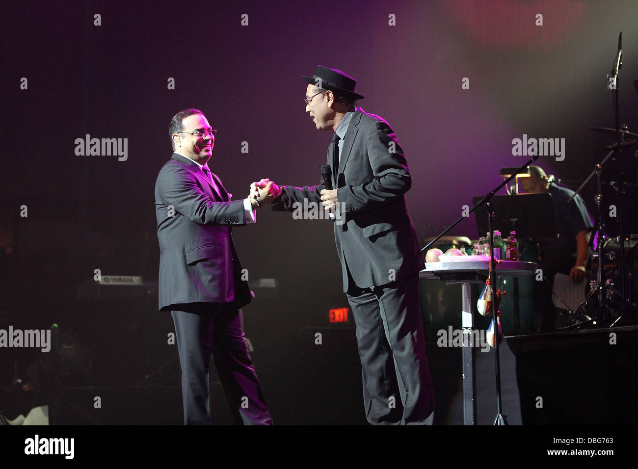 Gilberto Santa Rosa and Ruben Blades performing at the James L. Knight ...