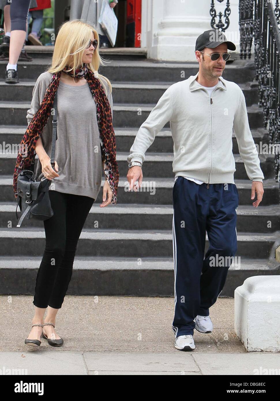 Claudia Schiffer and Matthew Vaughn after dropping their children off ...