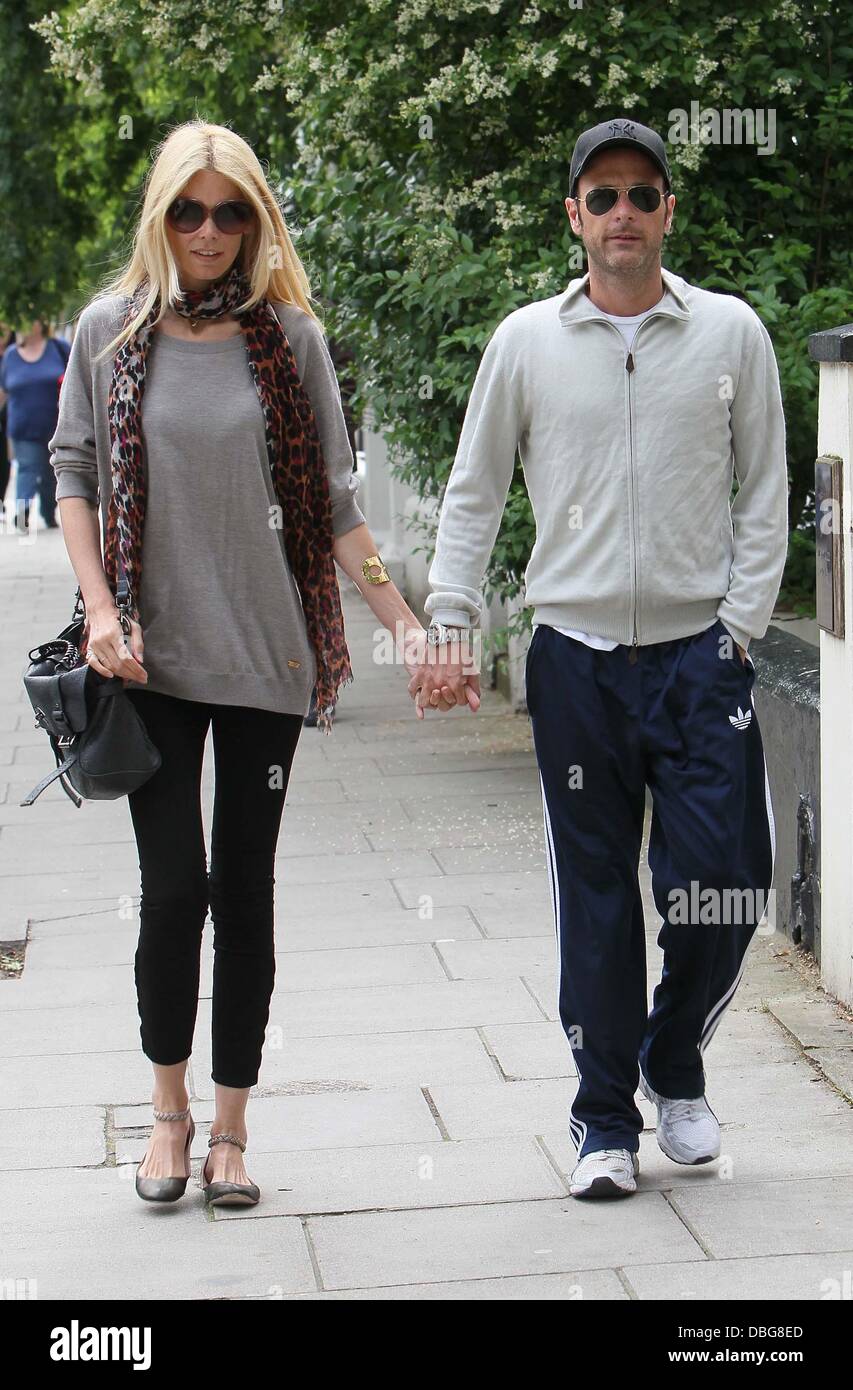 Claudia Schiffer and Matthew Vaughn walking together after dropping ...