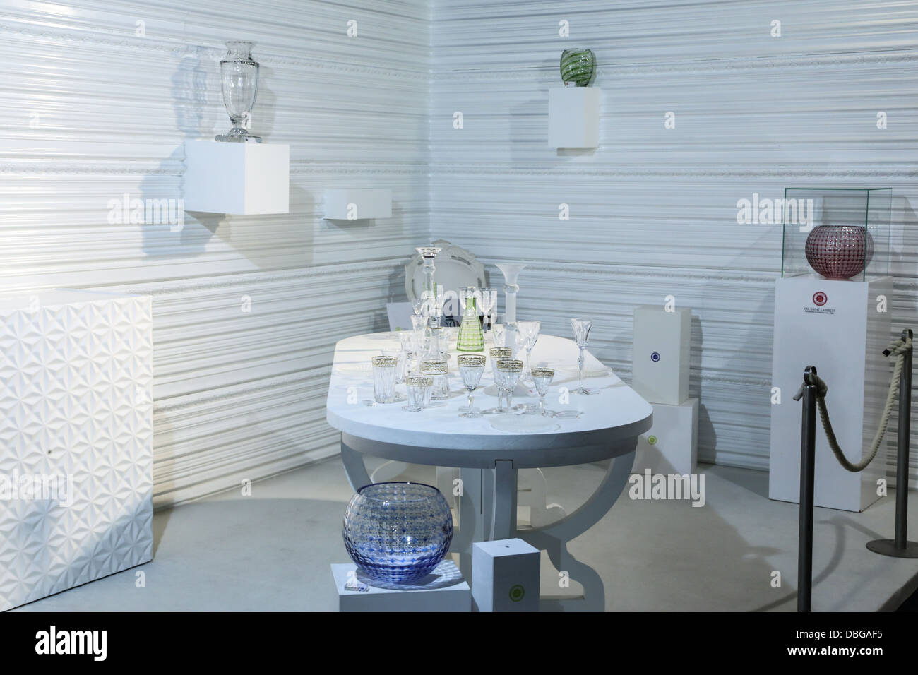 Crystal shop at the Val Saint Lambert crystal factory in Seraing ...