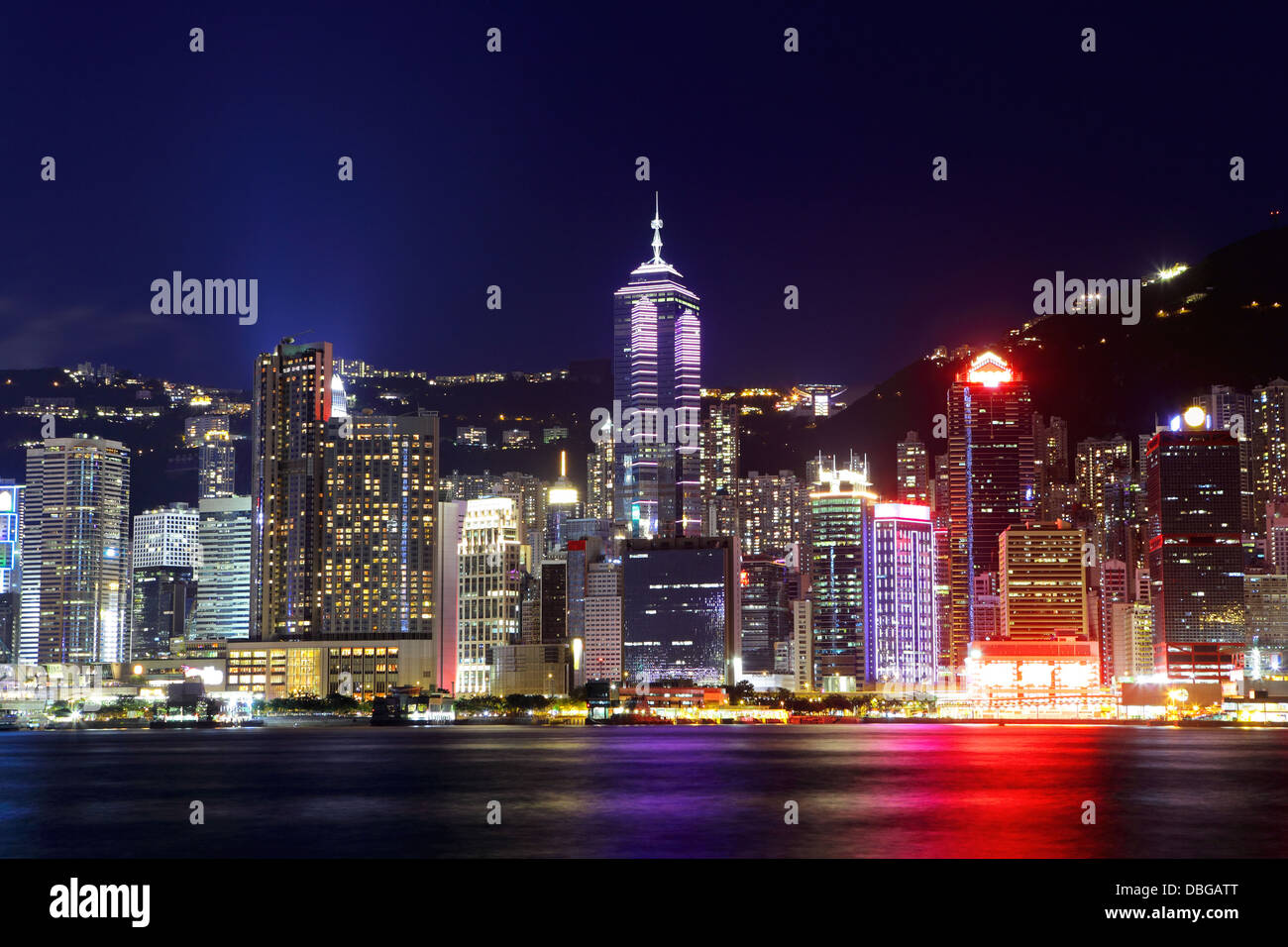 Hong Kong skyline at night Stock Photo - Alamy