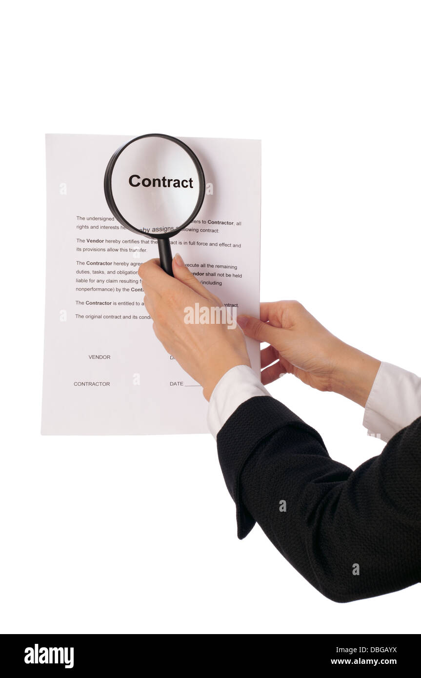 Features of contract Stock Photo - Alamy