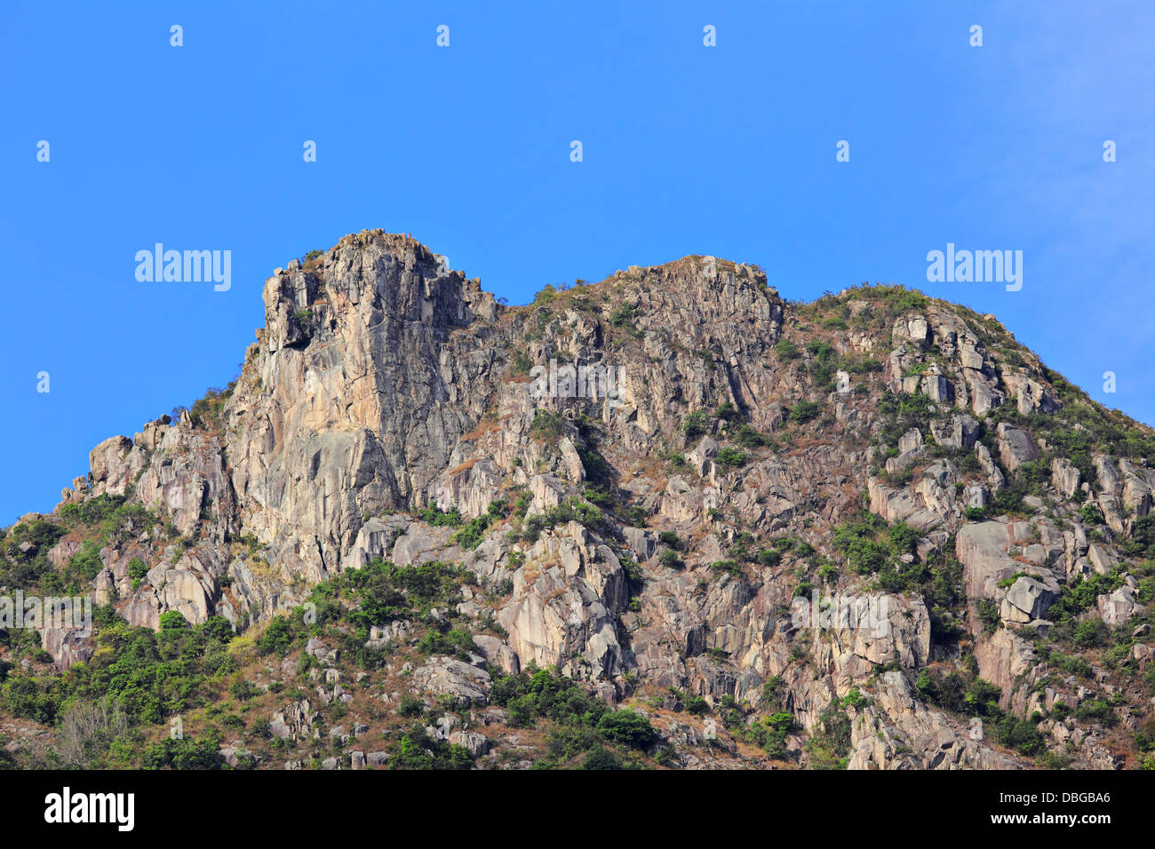 Lion Rock, lion like mountain in Hong Kong, one of the symbol of Stock ...