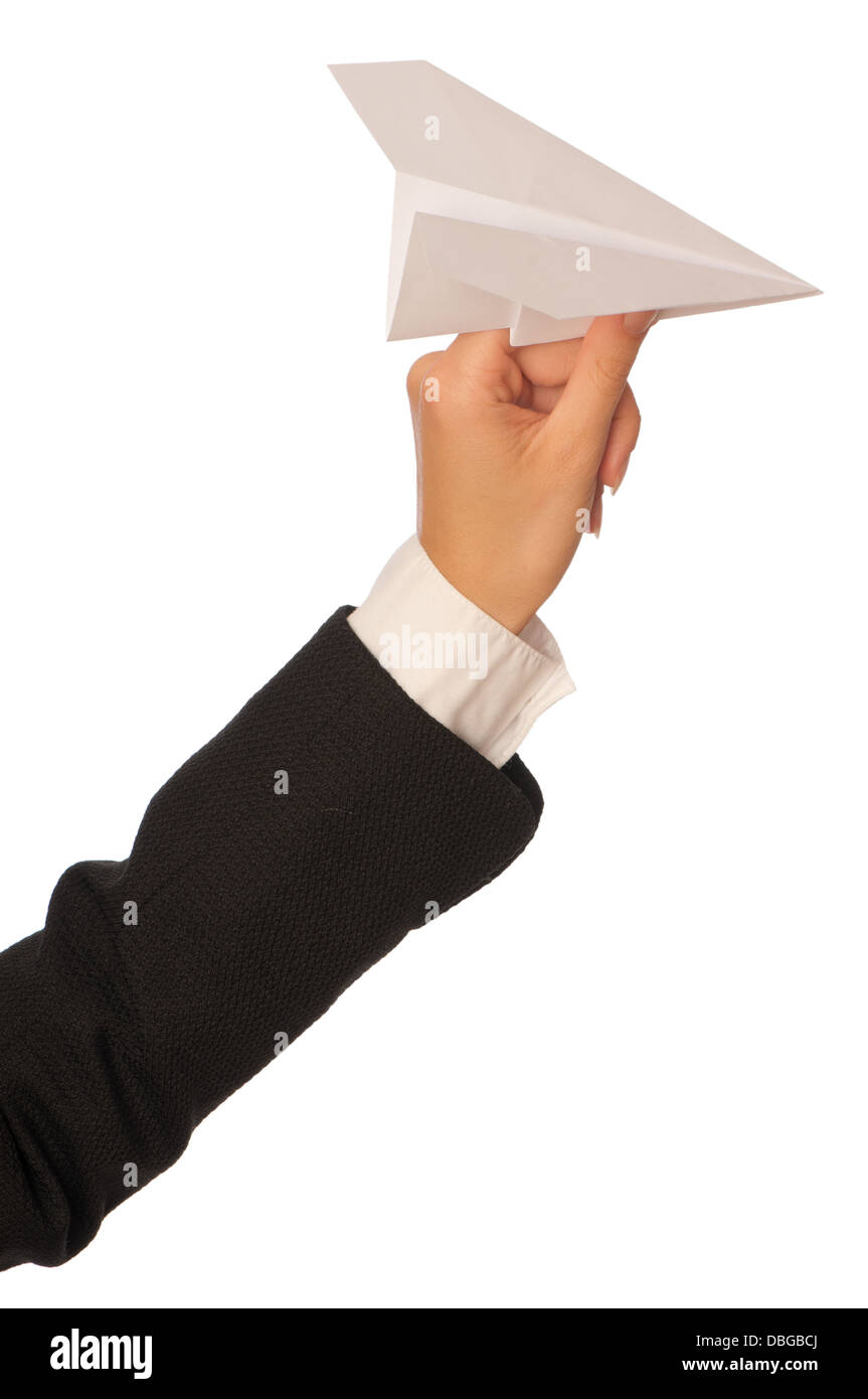 Paper airplane throwing Cut Out Stock Images & Pictures - Alamy