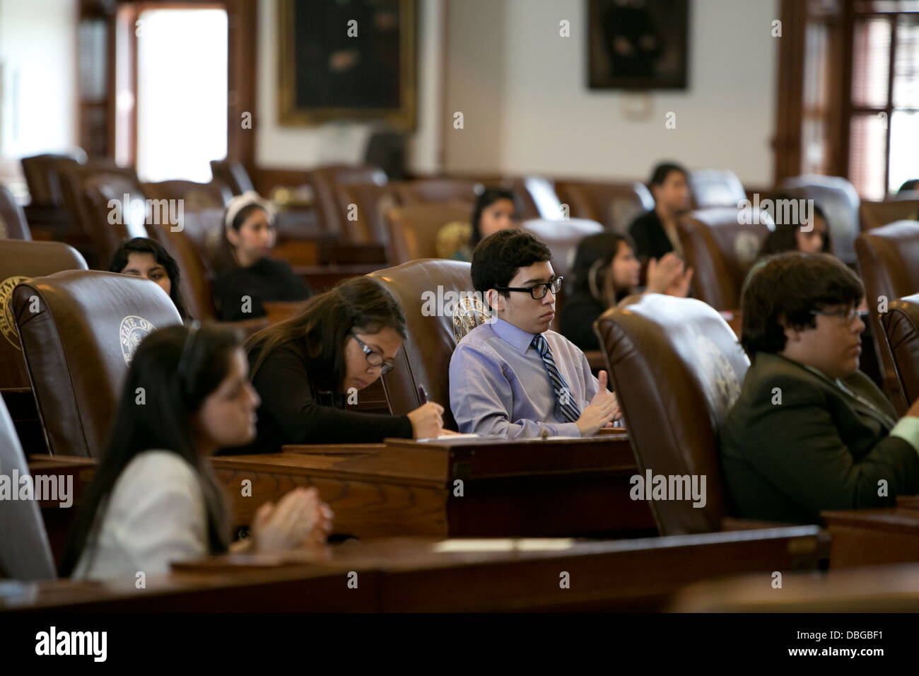 High school students participate in a mock legislative session at the ...