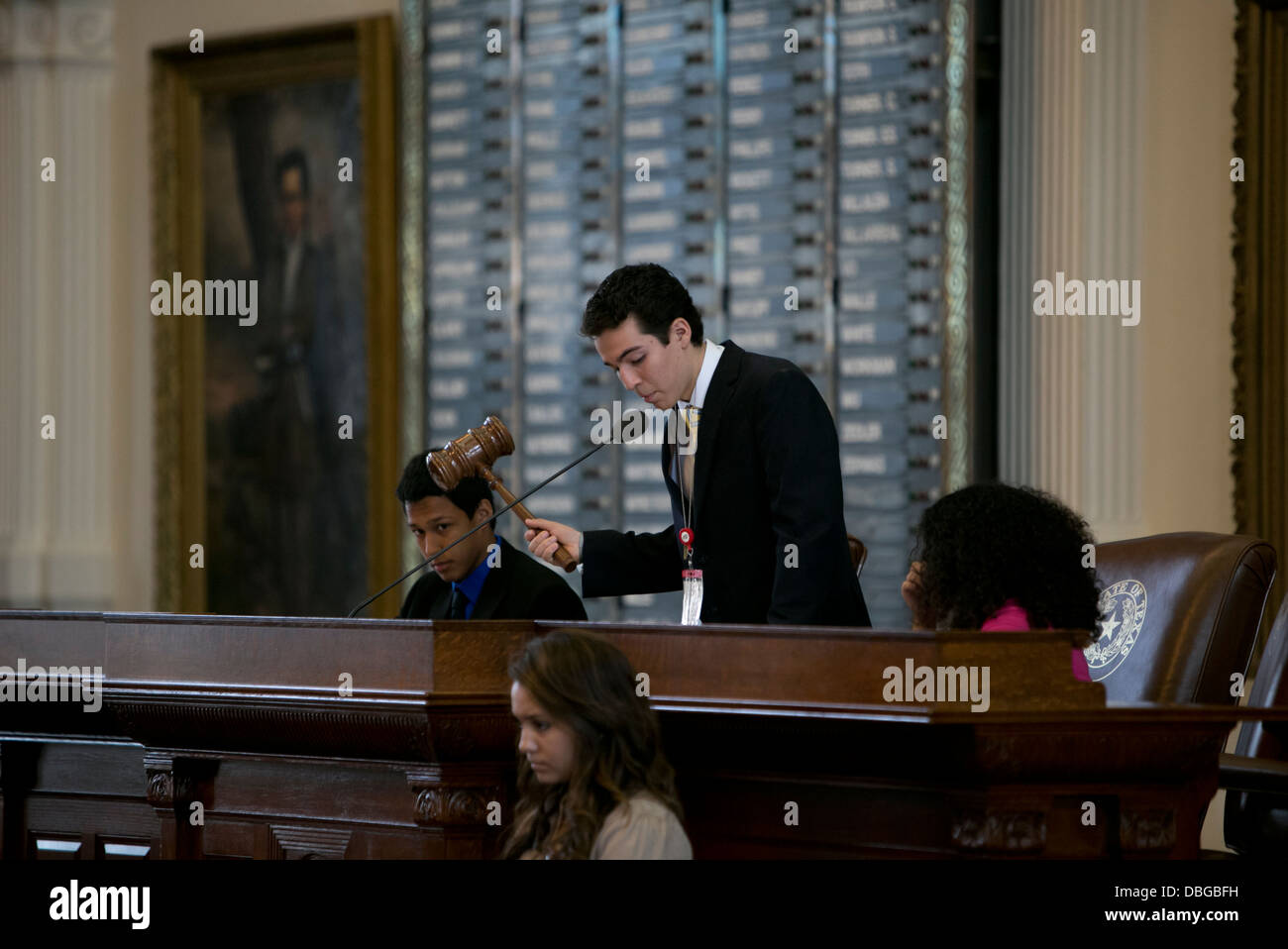 High school students participate in a mock legislative session at the ...