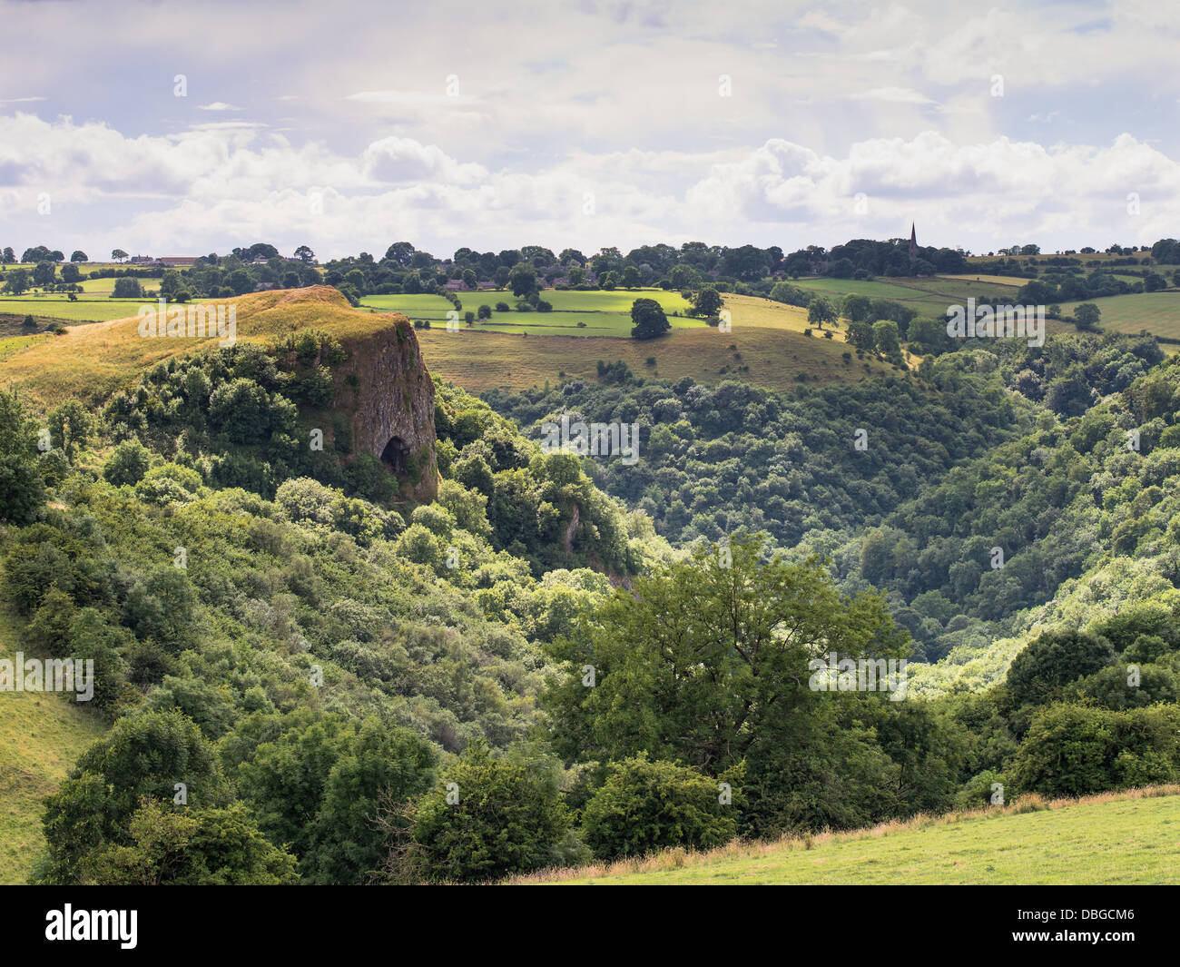view of thors cave, manifold valley a peak district tourist attraction ...