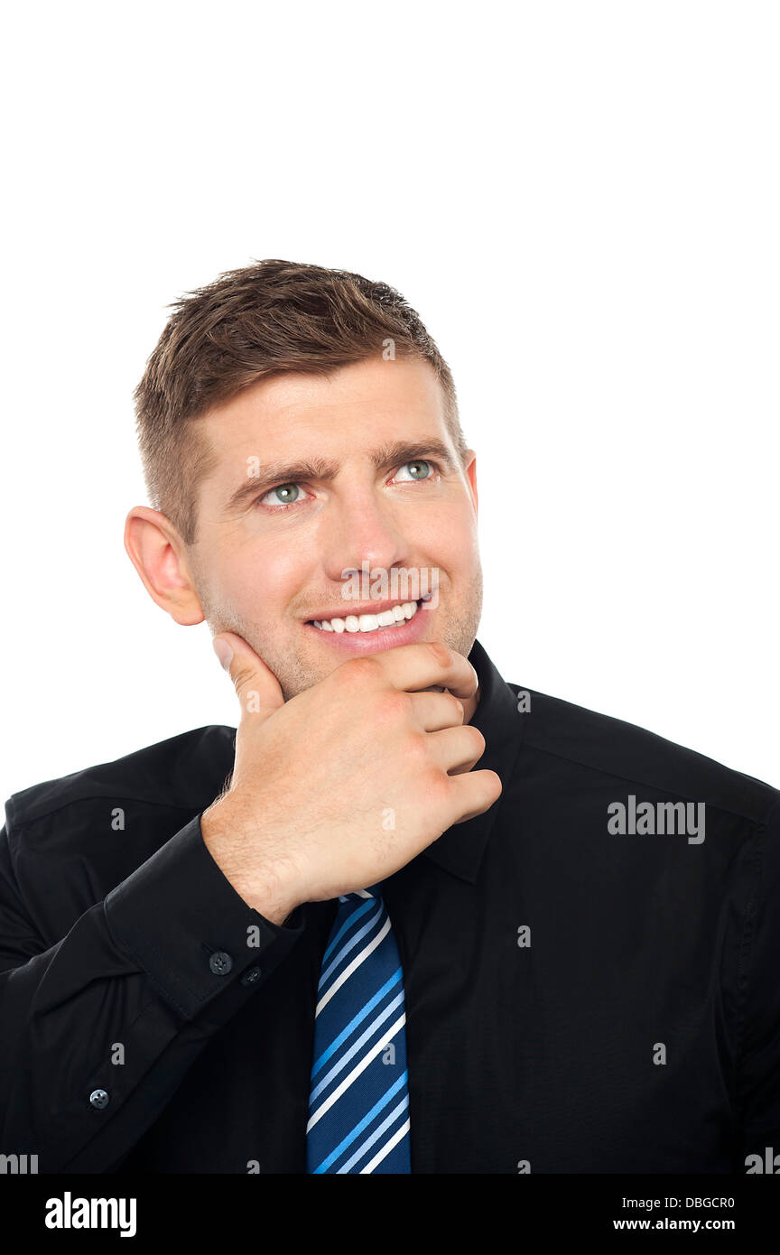 Smart young business consultant thinking Stock Photo - Alamy